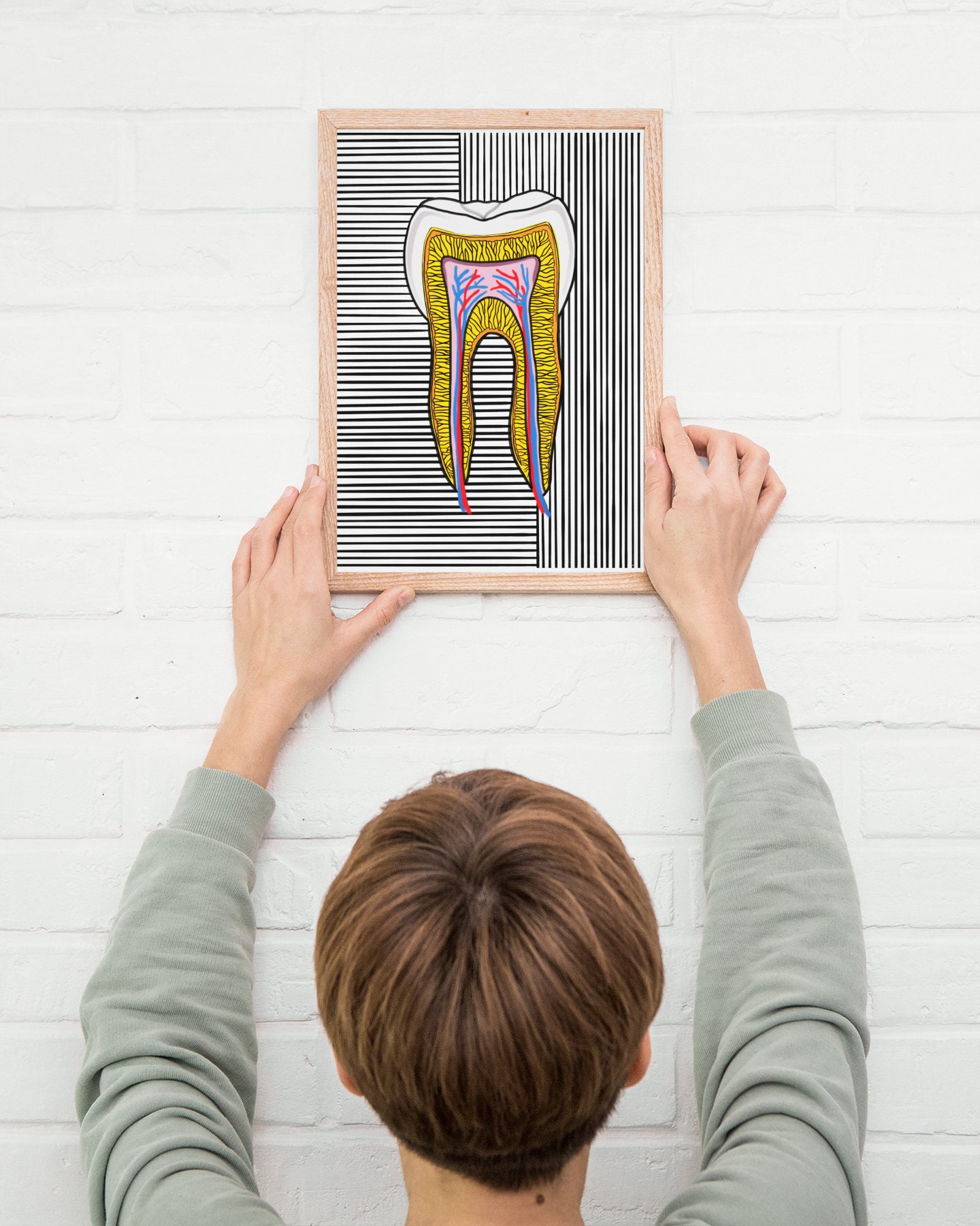Dentist Office Decor, Molar Tooth Drawing, Dental Printable Art ...