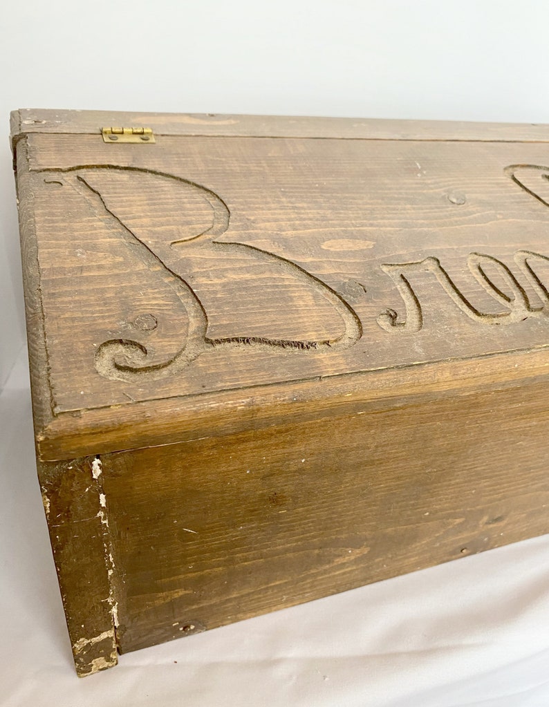 Antique Primitive Handmade Wooden Bread Box Vintage Antique Farmhouse ...