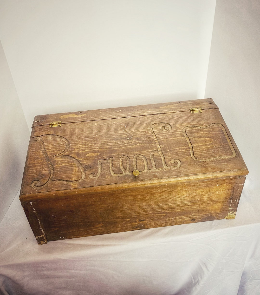 Antique Primitive Handmade Wooden Bread Box Vintage Antique Farmhouse ...