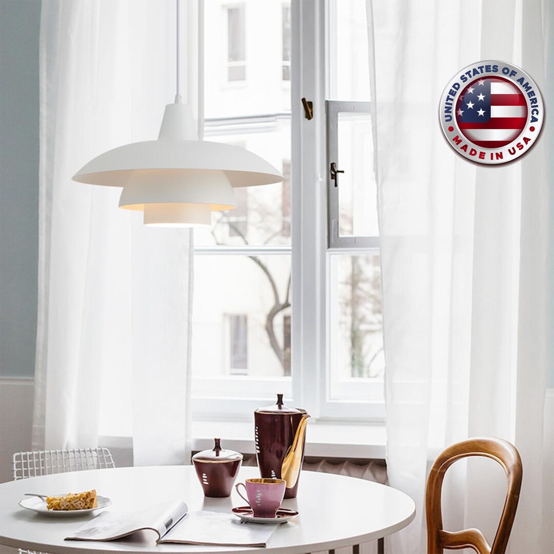 Scandinavian Style Pendant Light With Tiered Shade Detail, Perfect for ...