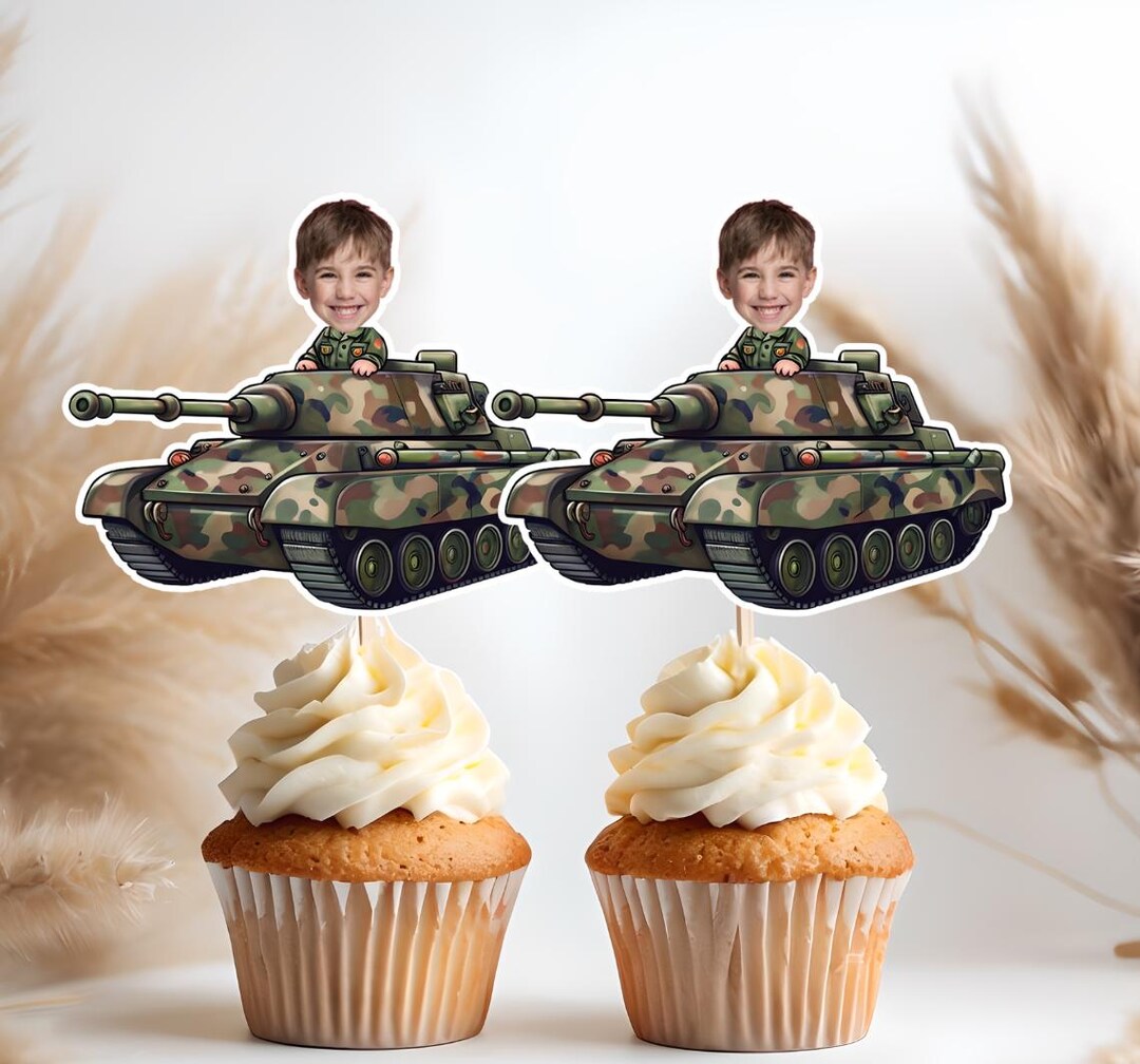 Soldier Custom Face Cupcake Toppers, Personalized Military Theme, Army ...