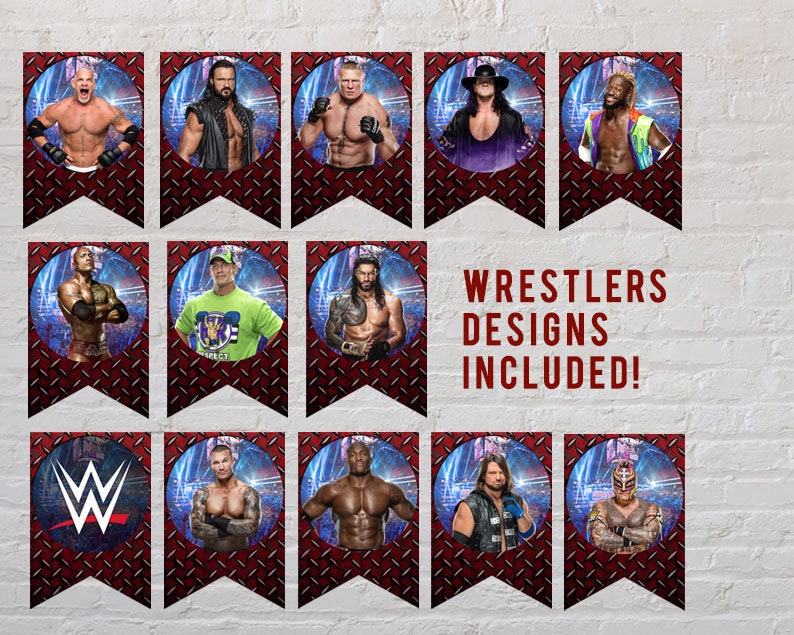 WWE Birthday WWE Wrestling Printable Birthday Banner Happy | Etsy