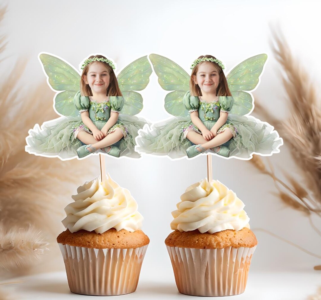 Fairy Face Custom Cupcake Toppers, Enchanted Birthday Decor, Fairy ...