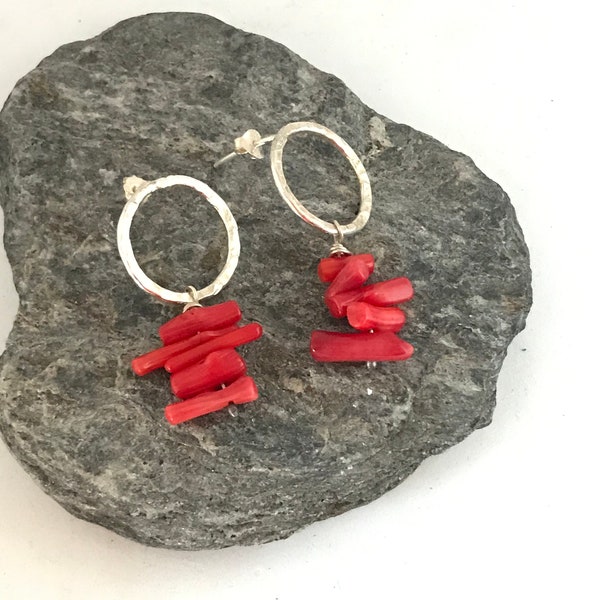 Coral Earrings - Etsy