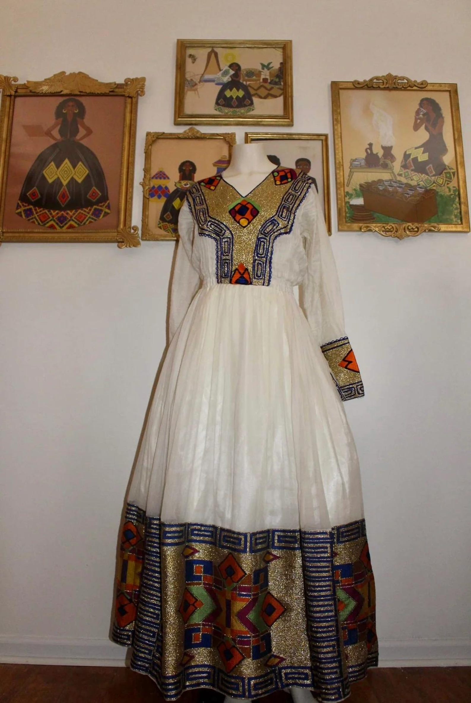 Blue Ethiopian Traditional Dress / Eritrean Zuria / Modern Habesha ...