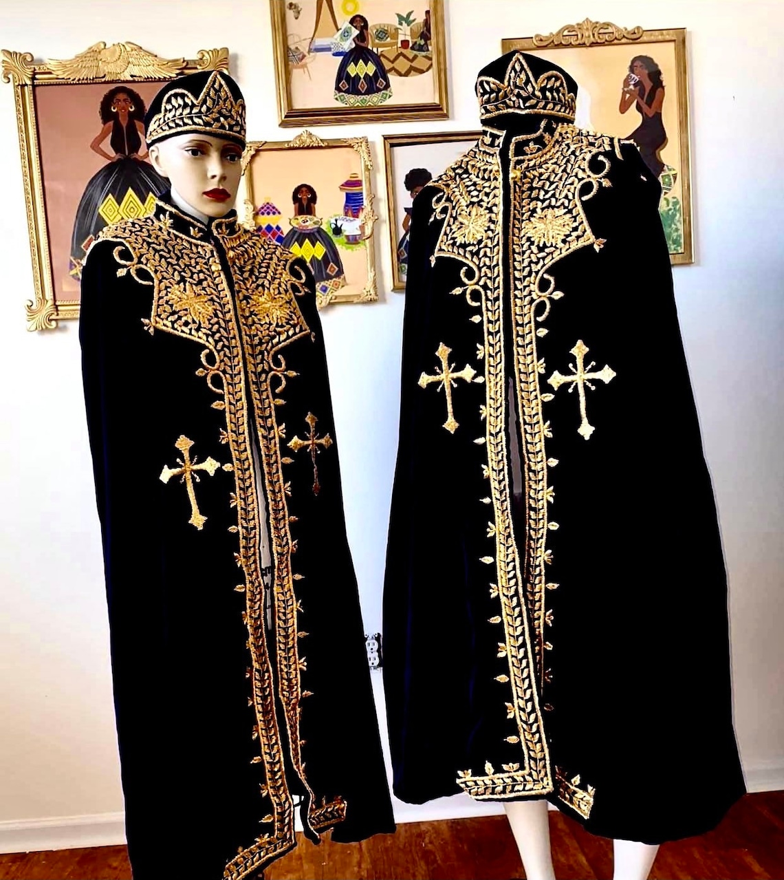 Black Ethiopian Kaba / Eritrean Kaba / Kabba / Wedding Kaba / Burgundy ...