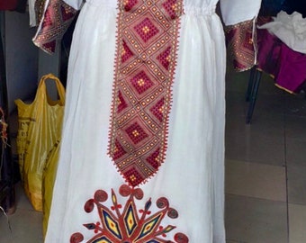 Blue Ethiopian Traditional Dress / Eritrean Zuria / Modern Habesha ...