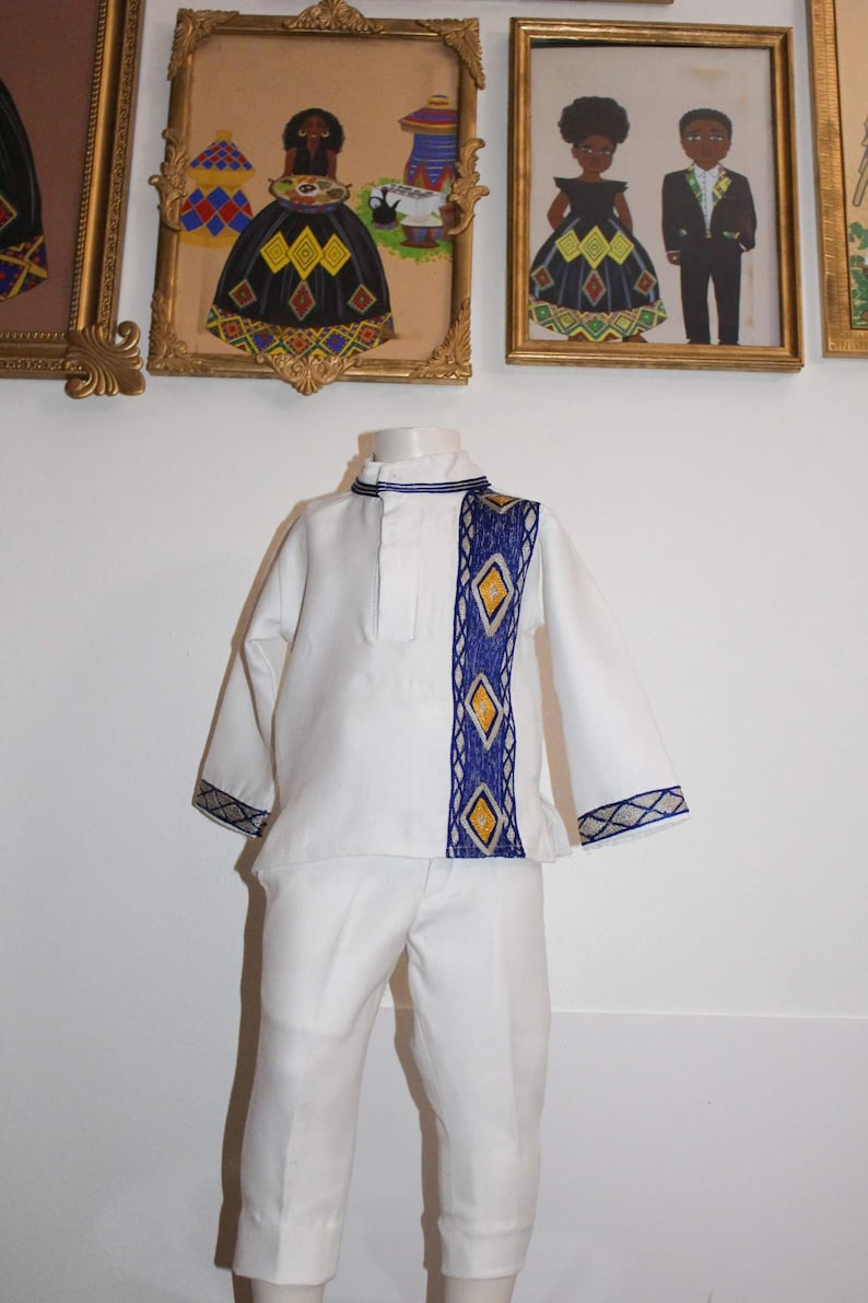 Blue Ethiopian Traditional Dress / Eritrean Zuria / Modern Habesha ...