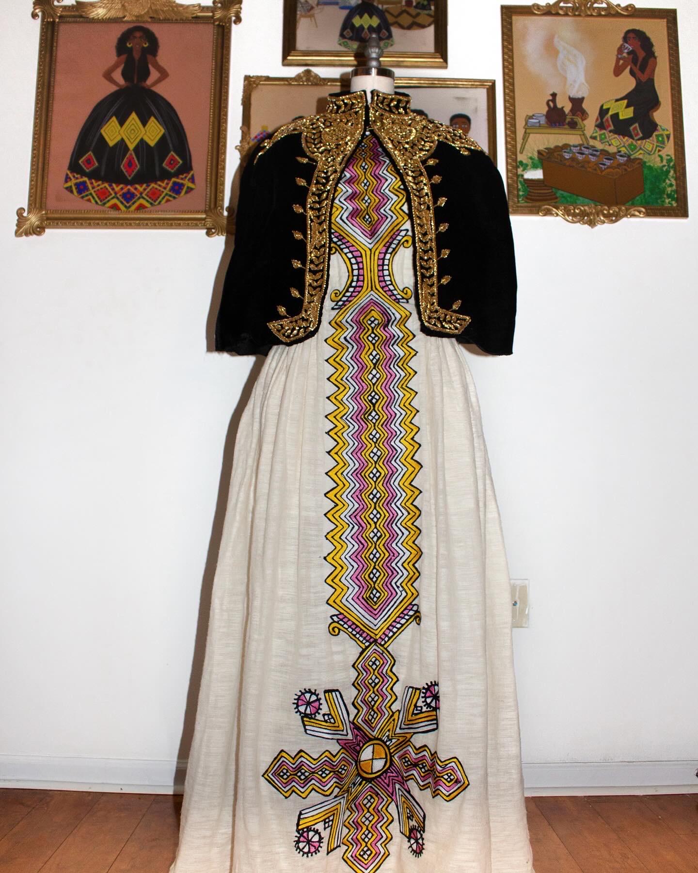 Pink Ethiopian Traditional Dress / Eritrean Zuria / Modern Habesha ...