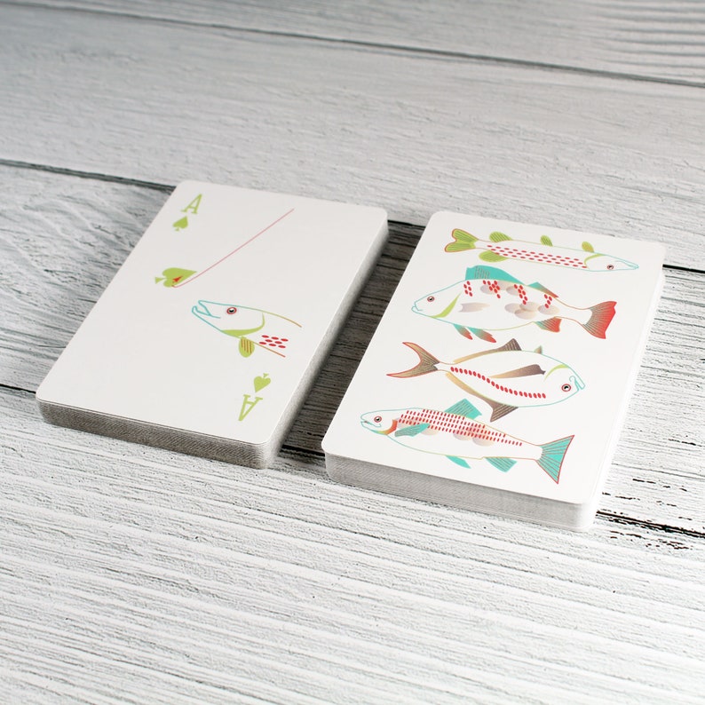 Line Art Playing Cards - Perfect for Fish Lovers & Fishing Enthusiasts ...