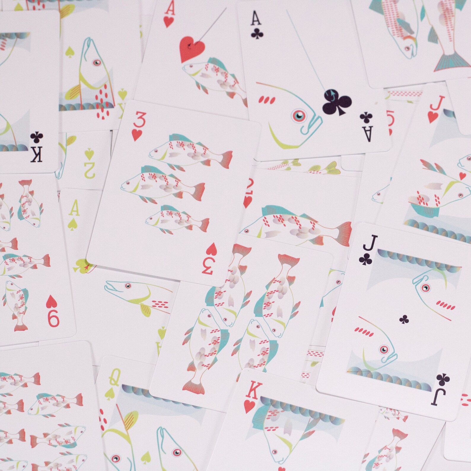 Line Art Playing Cards - Perfect for Fish Lovers & Fishing Enthusiasts ...