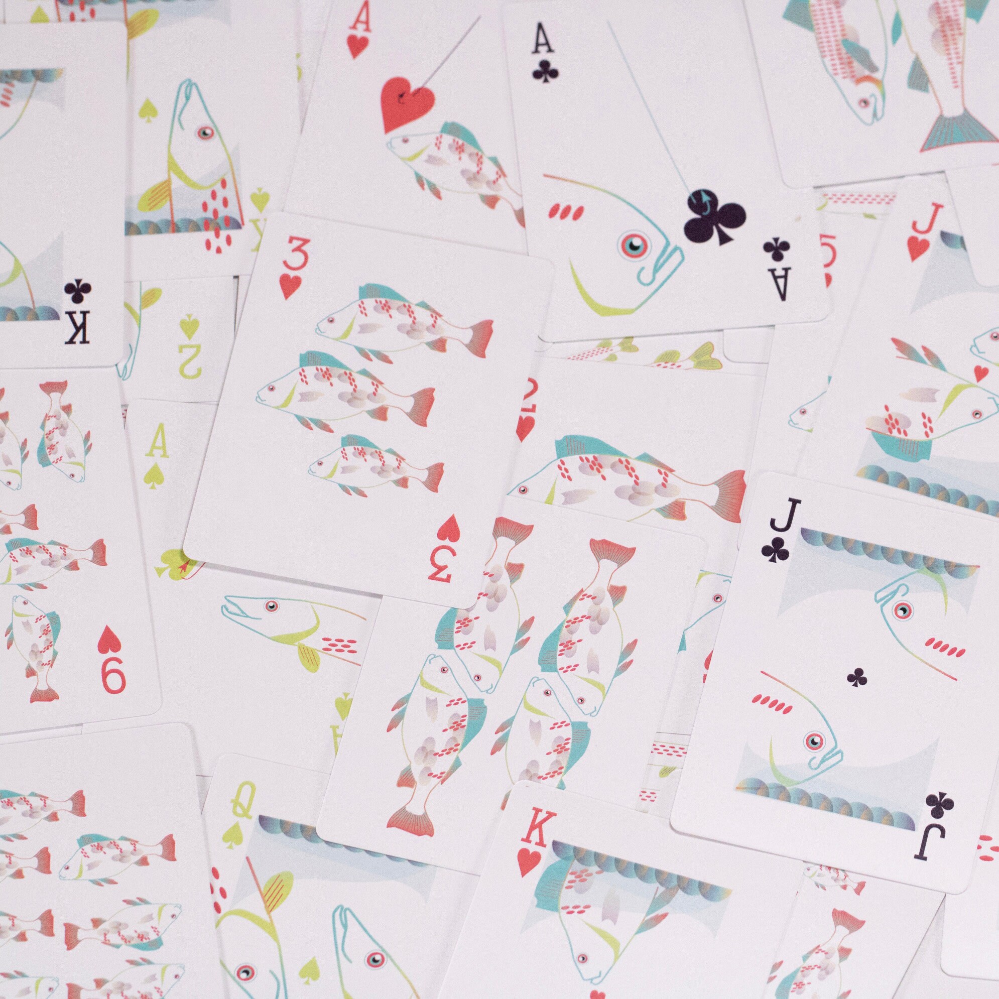 Line Art Playing Cards - Perfect for Fish Lovers & Fishing Enthusiasts ...