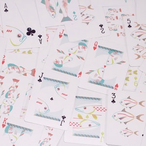Line Art Playing Cards - Perfect for Fish Lovers & Fishing Enthusiasts ...