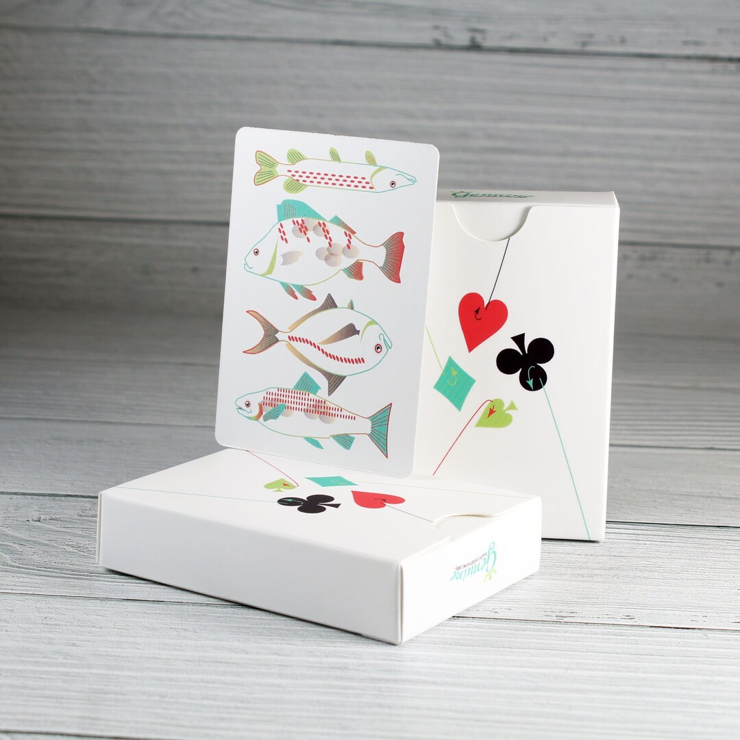 Line Art Playing Cards - Perfect for Fish Lovers & Fishing Enthusiasts ...