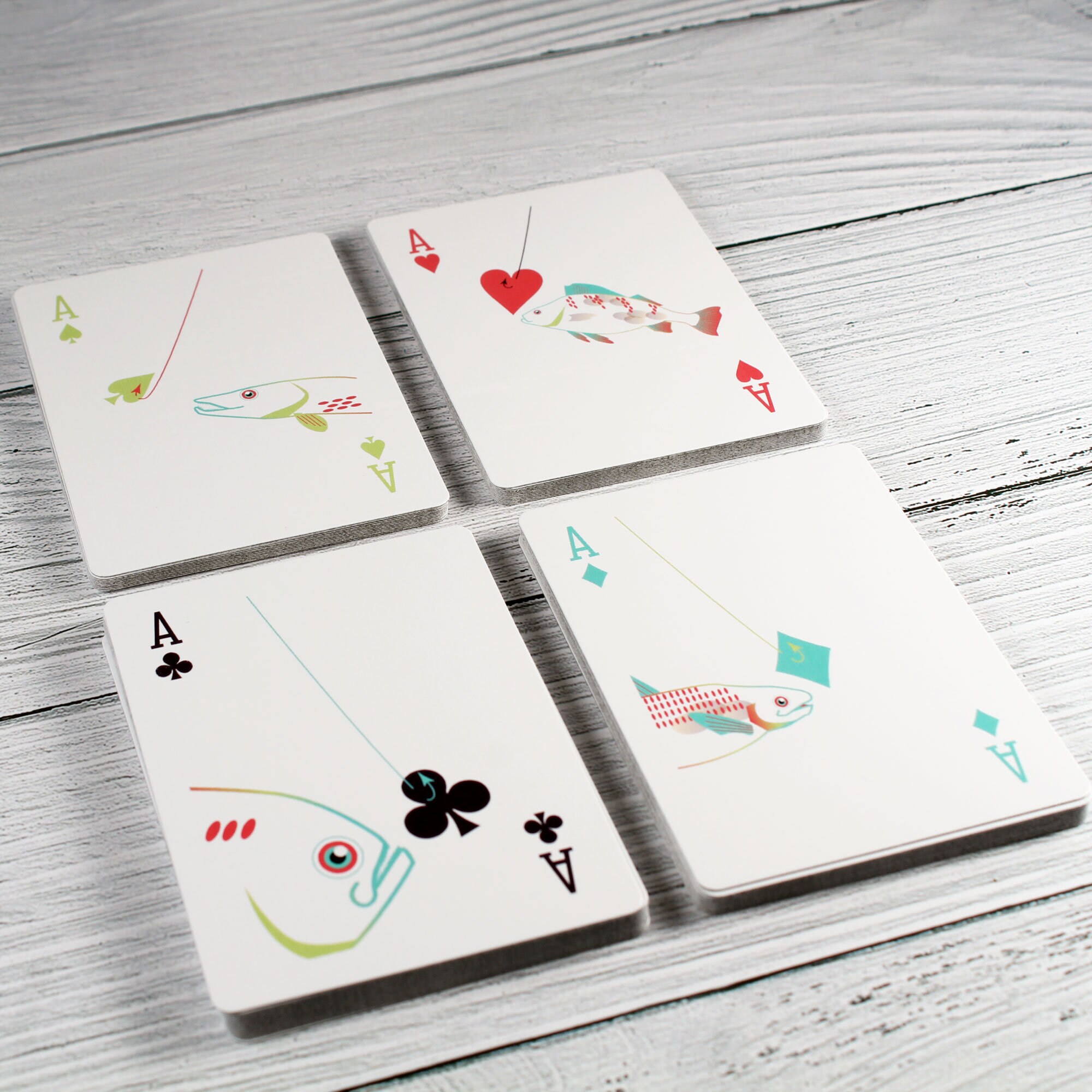 Line Art Playing Cards - Perfect for Fish Lovers & Fishing Enthusiasts ...