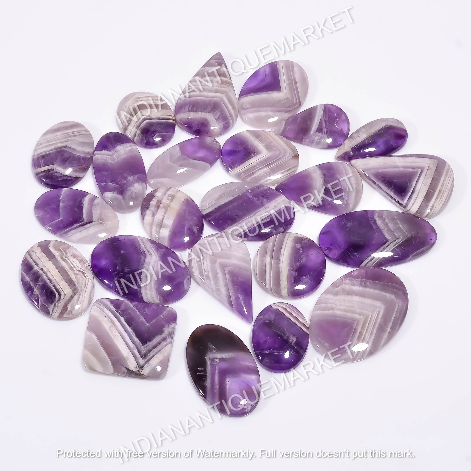 400 CT. of 4 Lot of Natural Star Amethyst, Green Amethyst, Chevron ...
