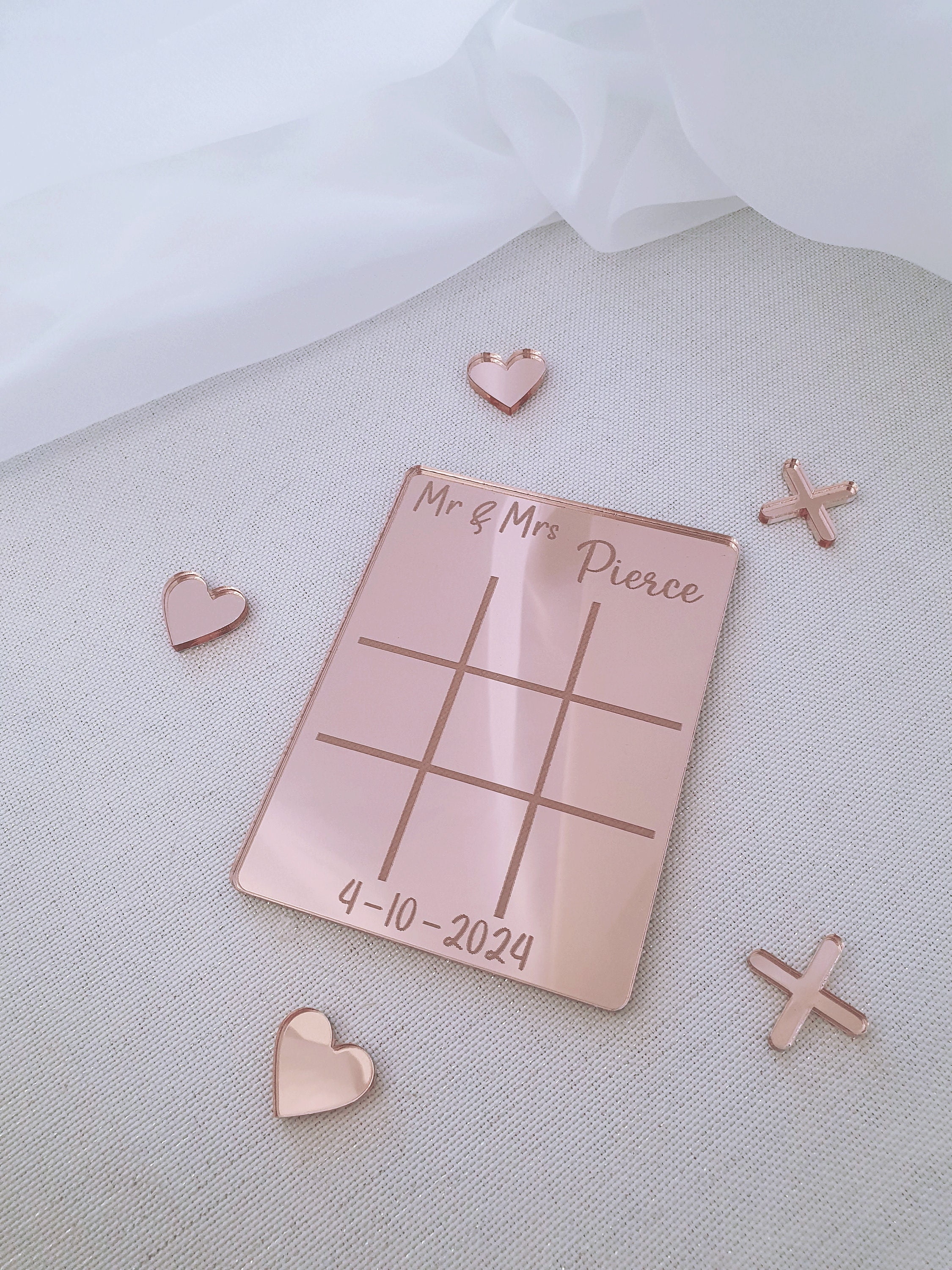 Tic Tac Toe Rose Gold Wedding Favours for Guests in Bag - Etsy