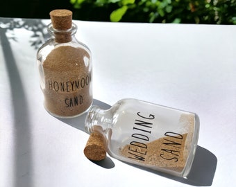 Wedding Sand Bottle Bottles for Beach Weddings Honeymoon Keepsake Jar ...