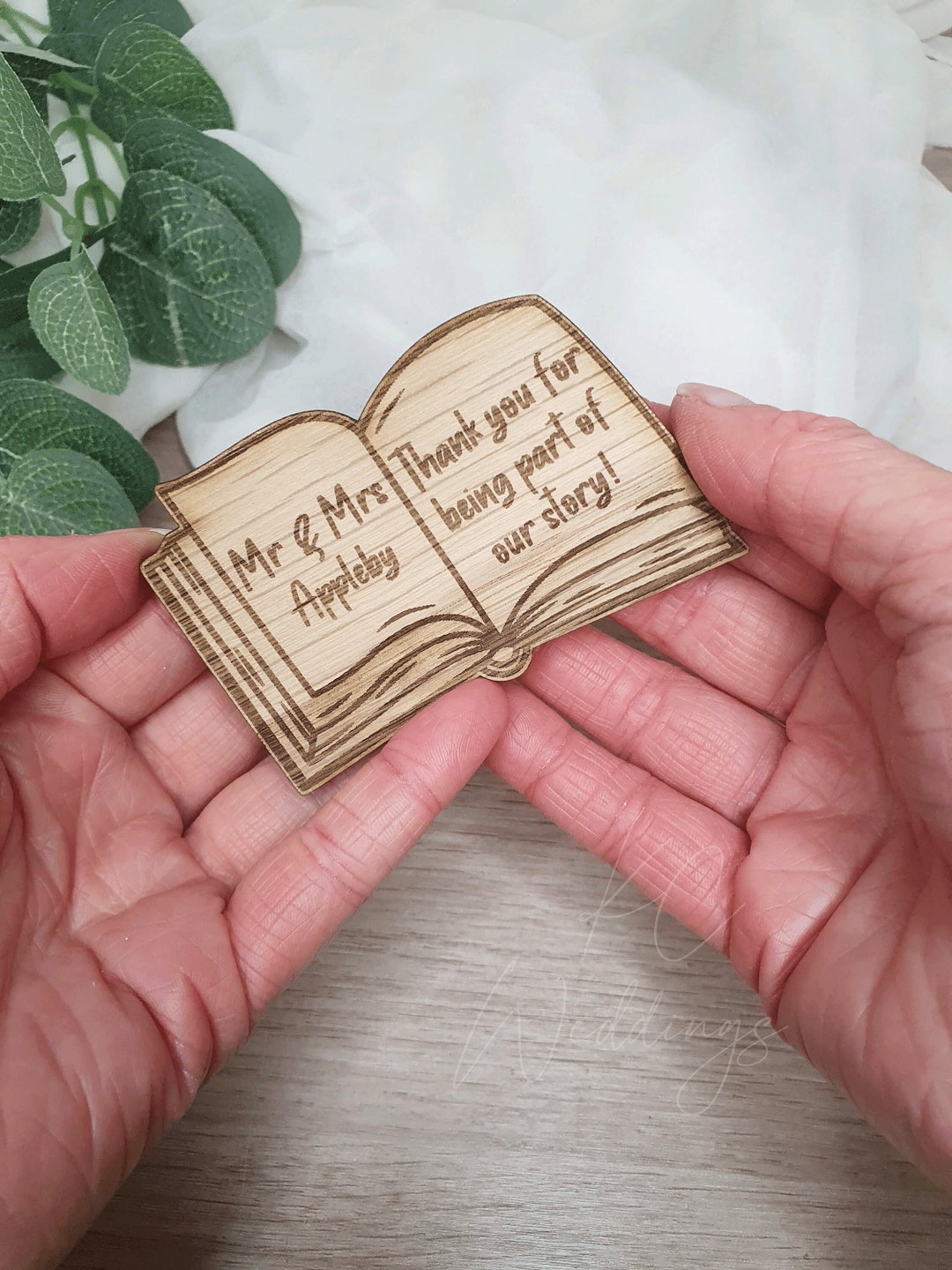 Personalised Book Magnet Wedding Favours Wooden Favours Book Gifts for ...