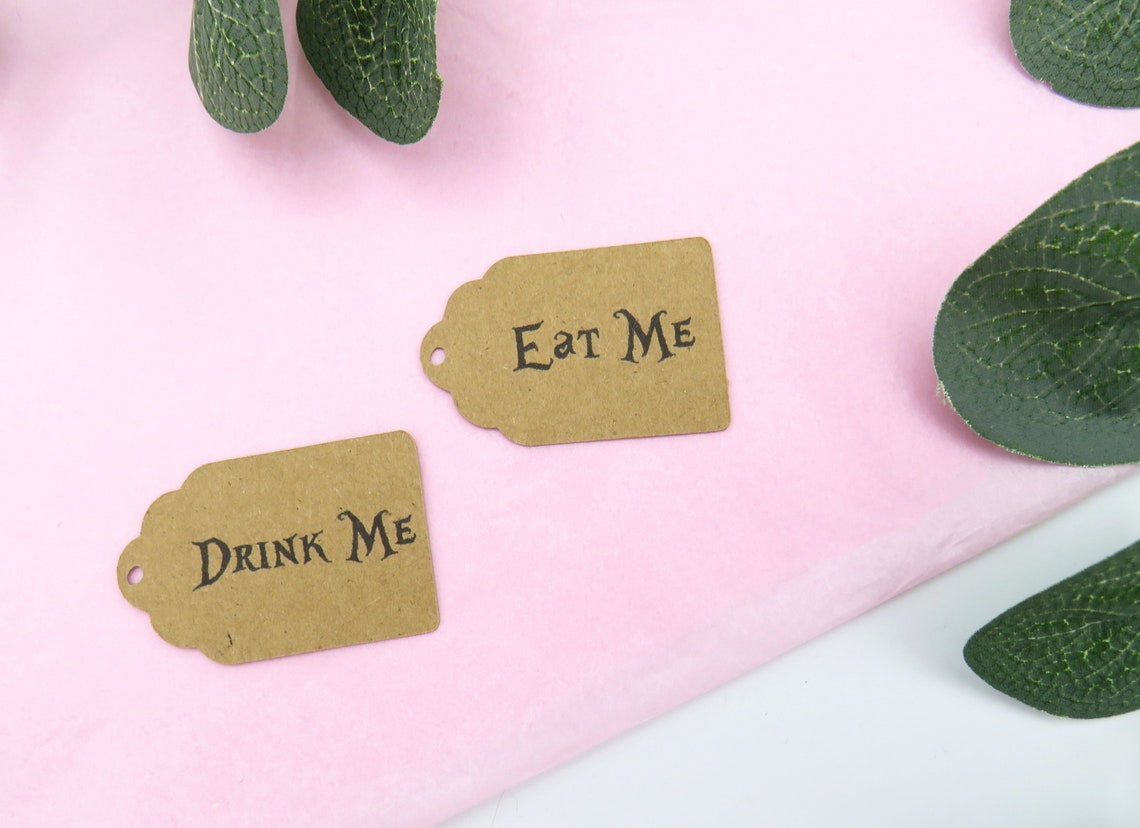 50 Mini Eat Me and Drink Me Tags Tags For Wedding Favours | Etsy
