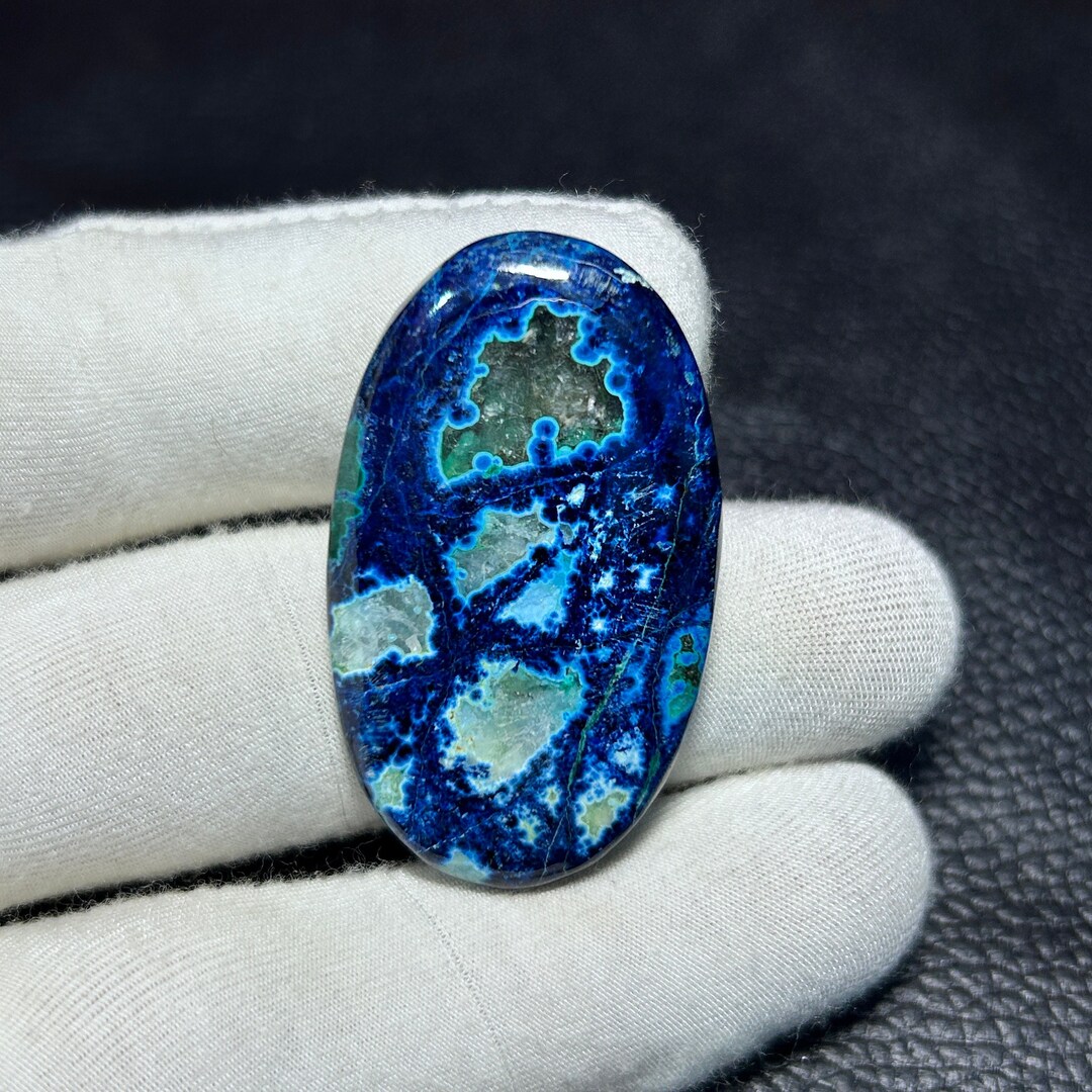 Natural Azurite Shattuckite Gemstone, Very Rare Crystal in Shattuckite Cabochon Shattuckite ...