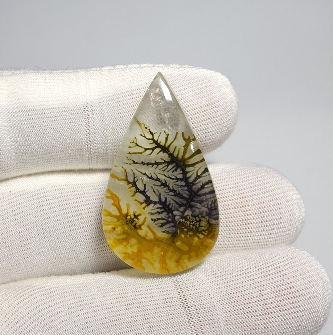 Natural Crystal Dendritic Doublet Cabochon, Natural Crystal Scenic ...