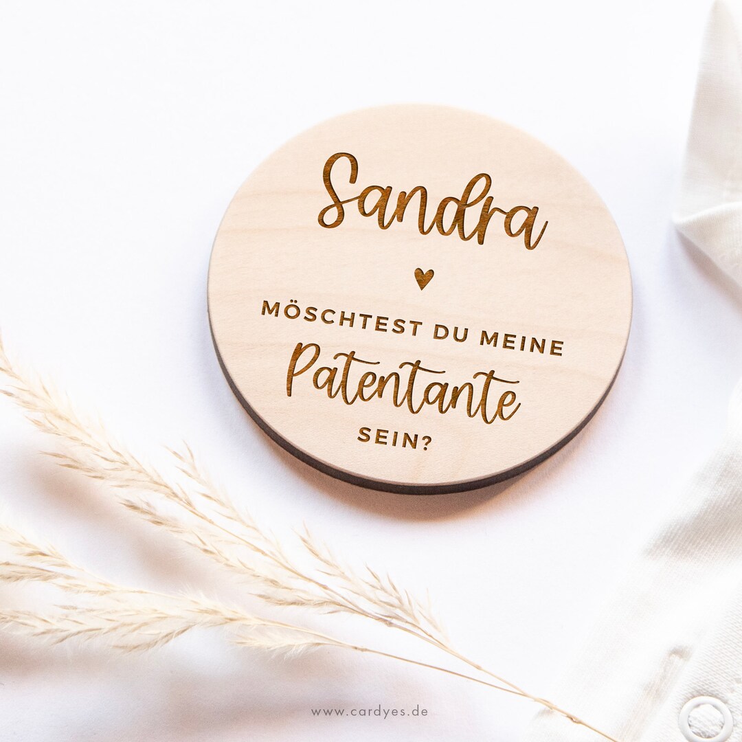 Godmother Ask Wooden Magnet With Card Personalized Gift Godmother or ...