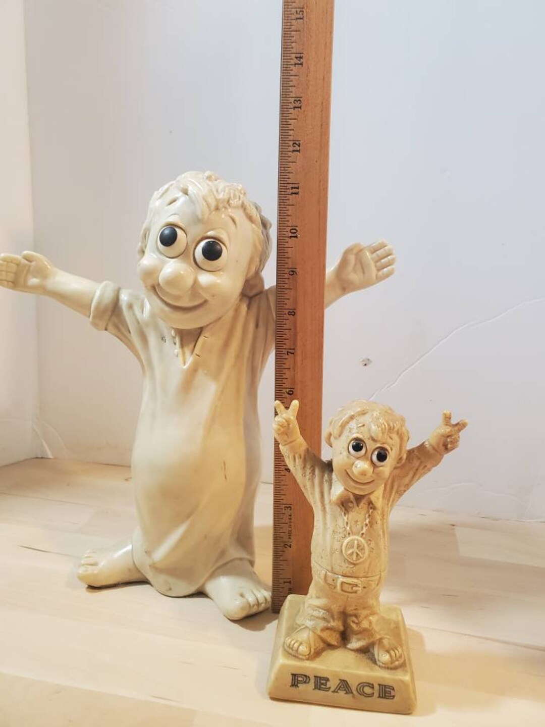 R W Berries 1970'S Peace Hippie Statues 2 Pieces - Etsy