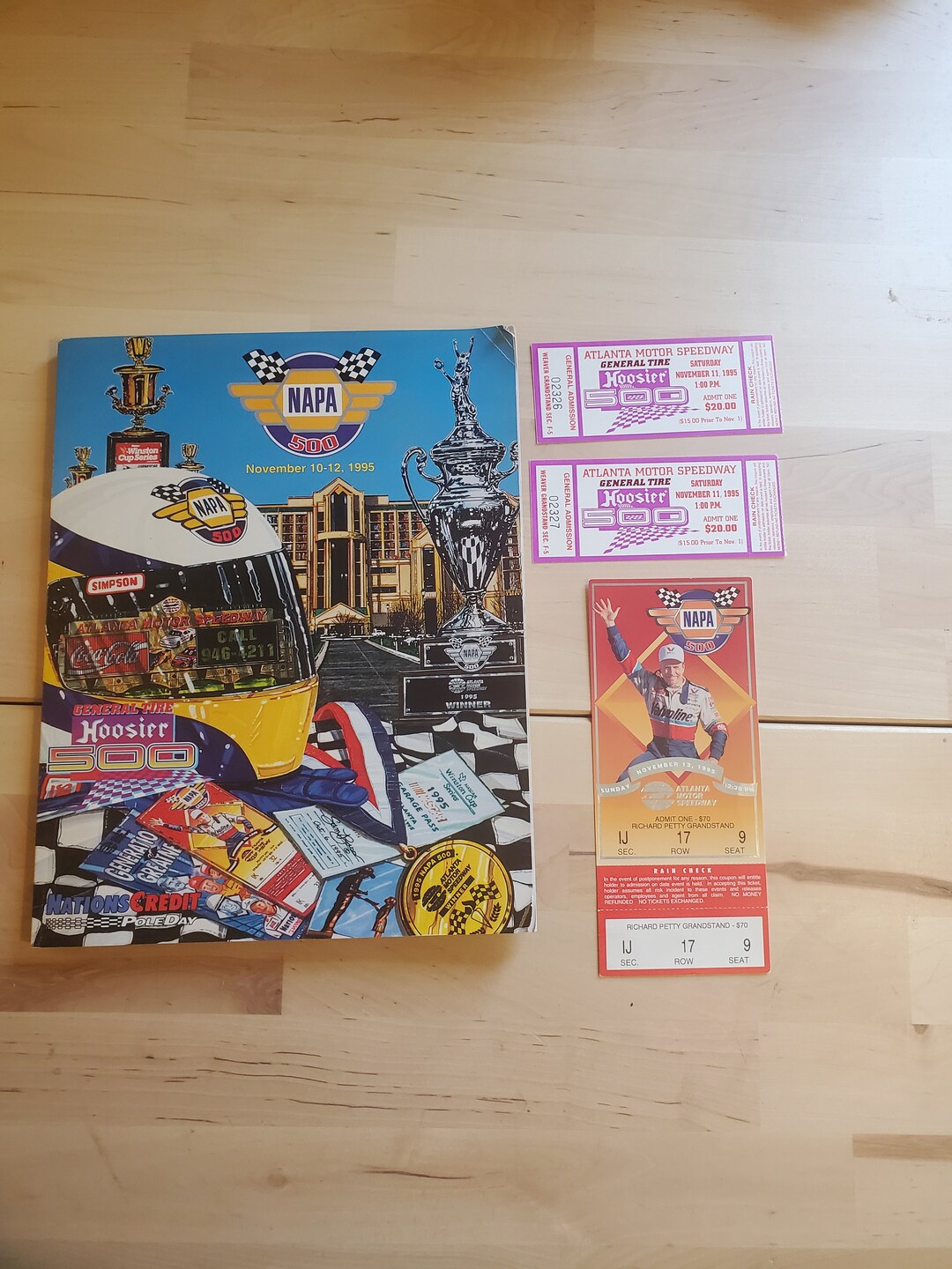 Napa 500 Souvenir Booket With Ticket Stubs - Etsy
