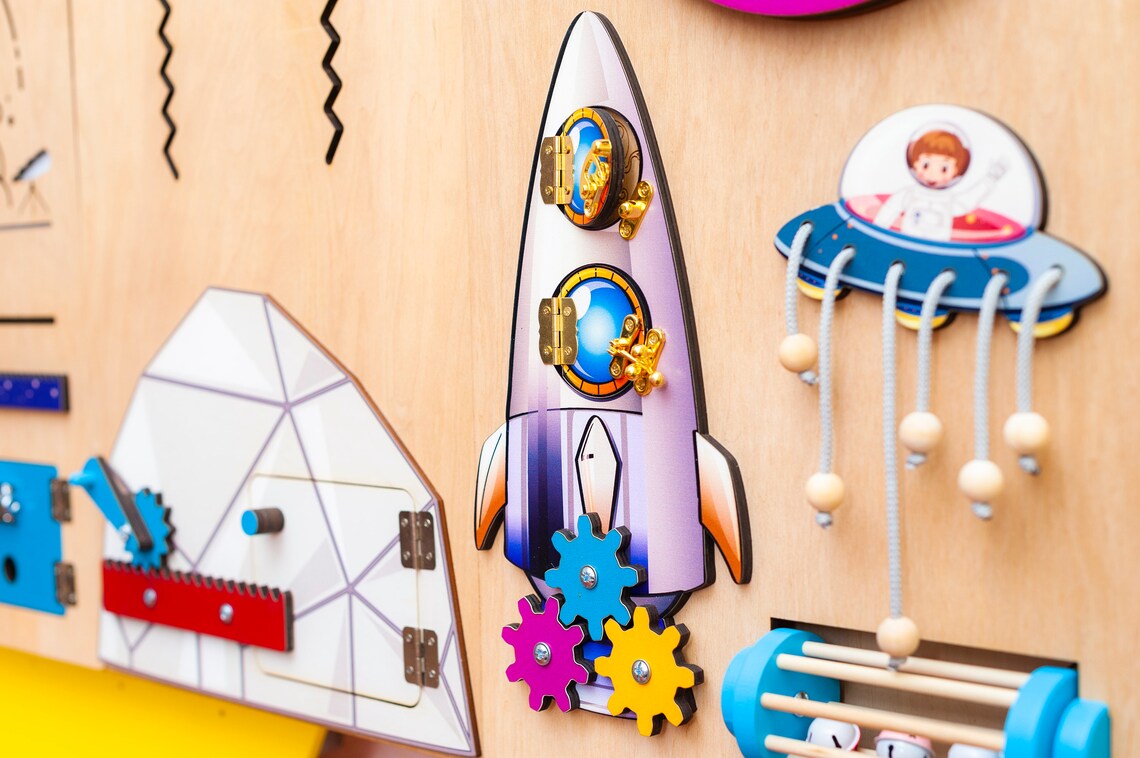 Activity wall board Space theme Sensory wall Indoor playground | Etsy