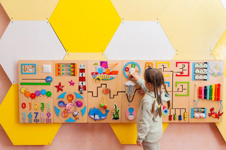 Interactive Wall Play Set of 6 Pcs With Xylophone Sensory Panel for ...