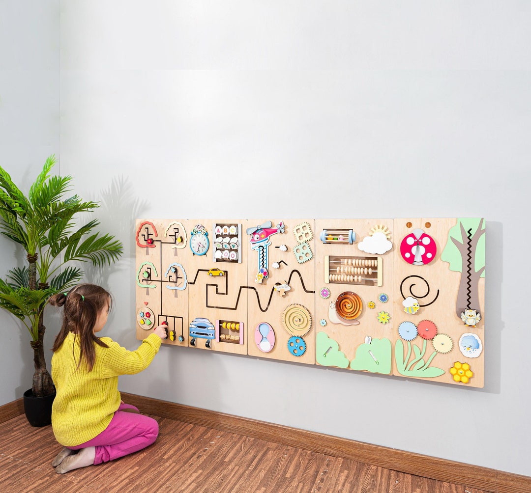 Large Busy Board Set of 5 Panels in Pastel Colors for Kids Waiting Room ...