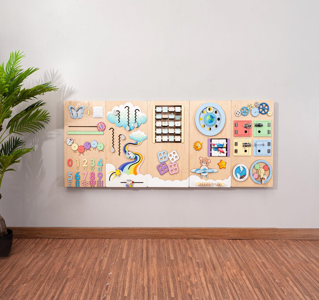 Pastel Sensory Wall Panel: Montessori Busy Board for Playroom - Etsy