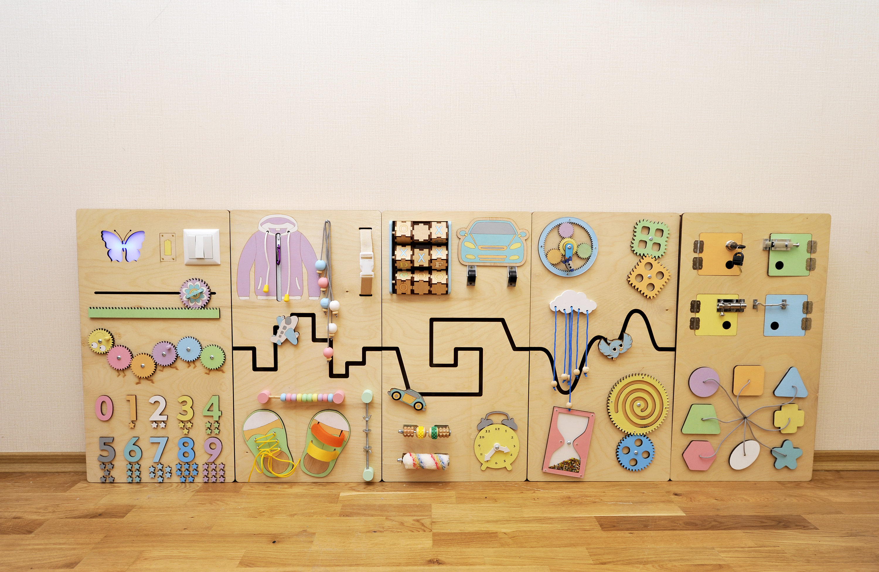 Activity Wall Board in Pastel Colors Montessori Furniture - Etsy UK