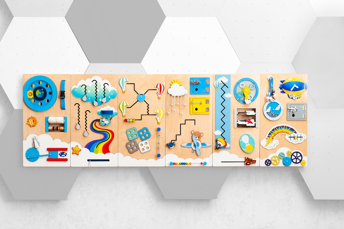 Large Wall Busy Board 6pcs Set Activity Wall for Play Room - Etsy