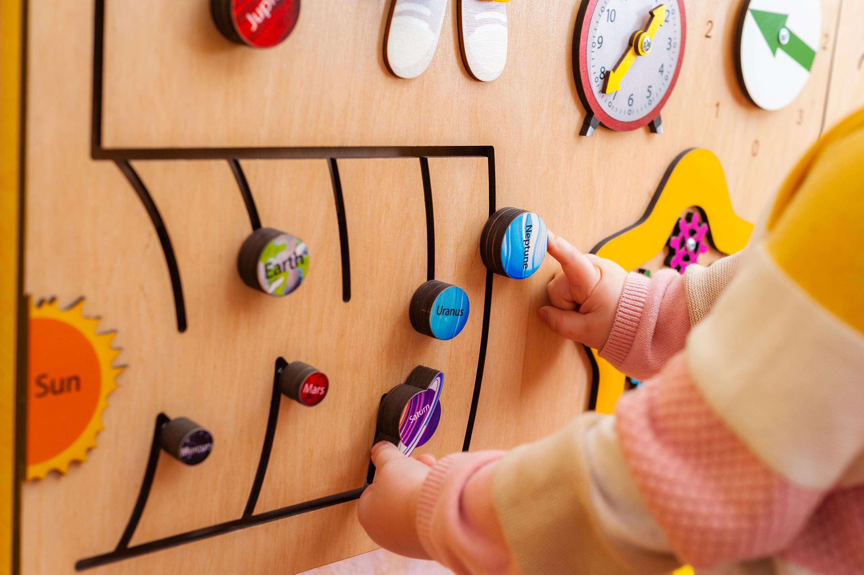 Wall Sensory Board Space Theme, Multi Sensory Development Tool for Kids ...