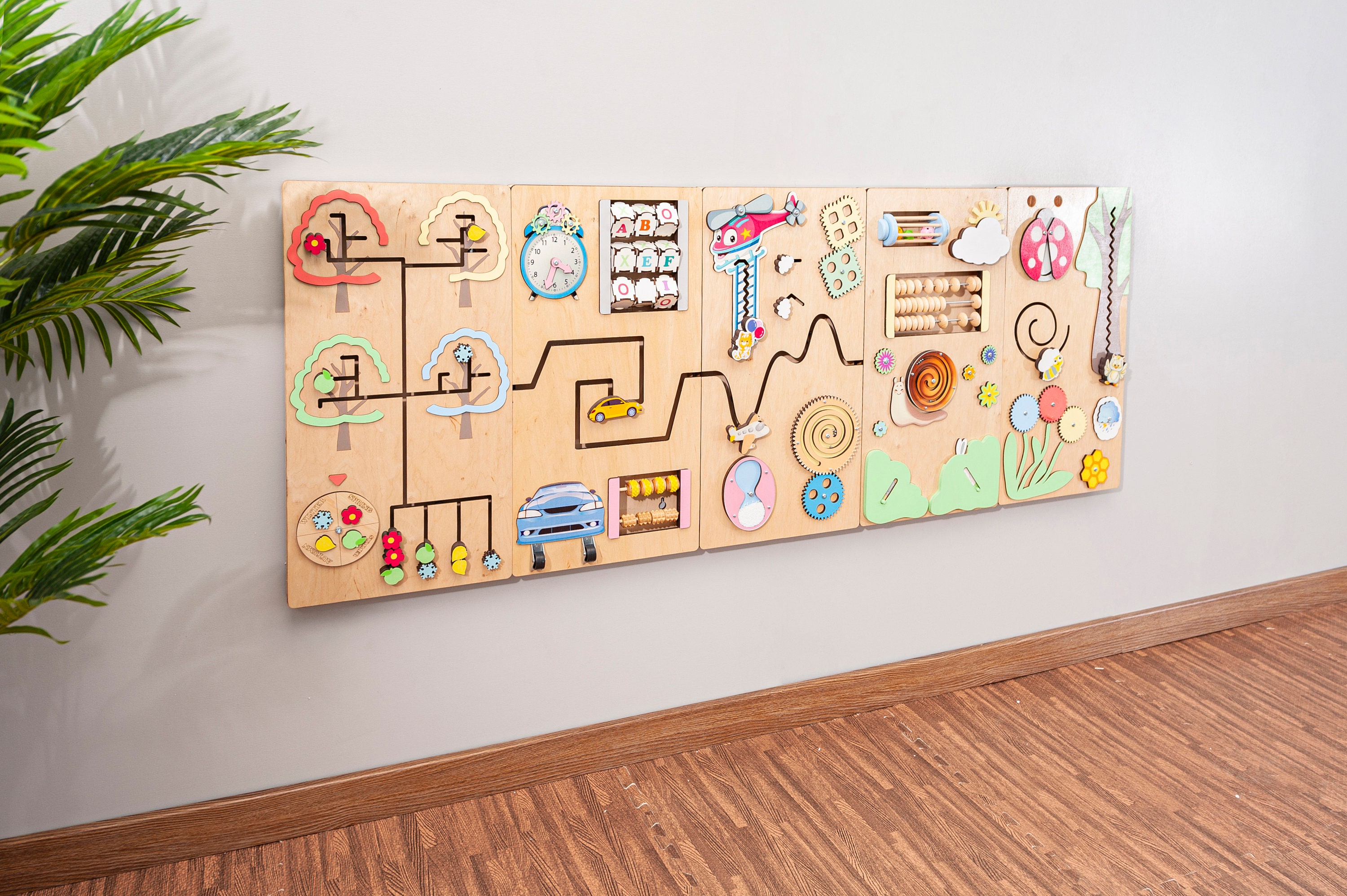 Large Busy Board Set of 5 Panels in Pastel Colors for Kids Waiting Room ...