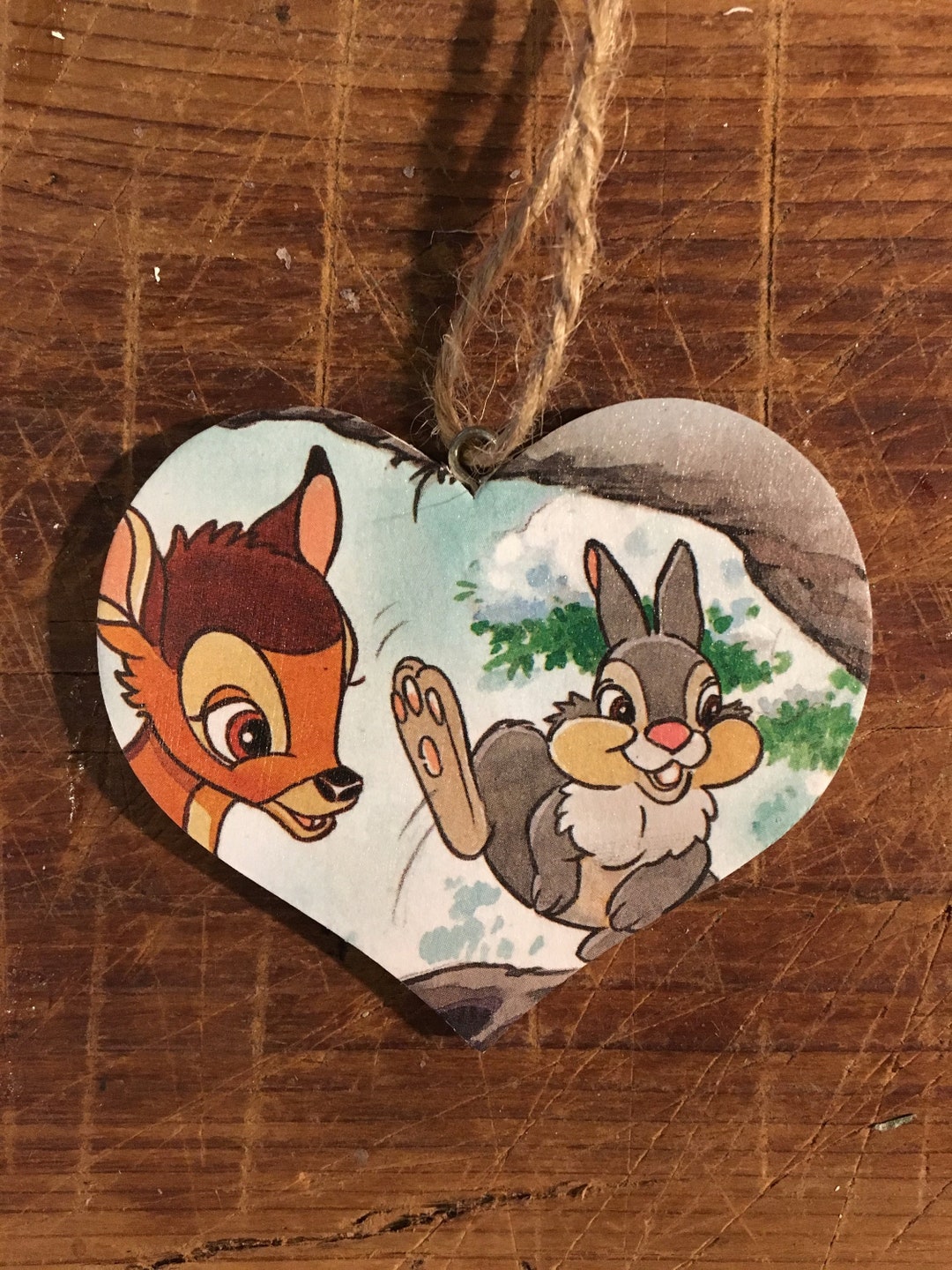Bambi Disney Inspired Wooden Hanging Heart Plaque - Etsy