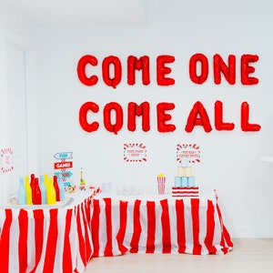 Circus 1st Birthday Party | Come One Come All Banner Balloon | Carnival Theme Party Carnival ...