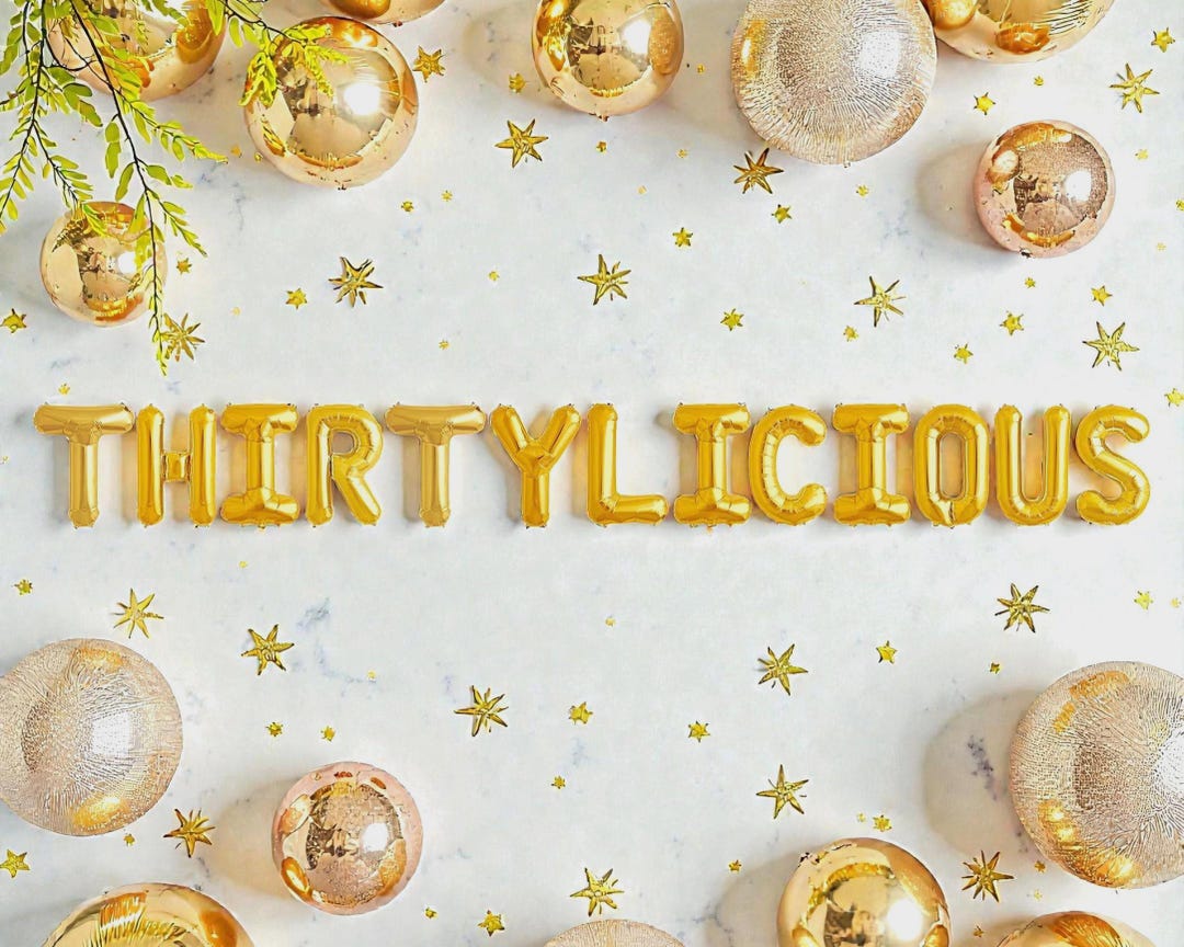 Thirty Licious Balloon Banner: 30th Birthday Party Decor - Etsy