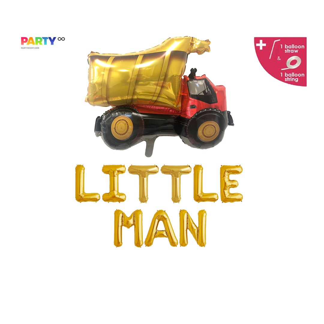 Little Man Balloons Banner | Baby Boy Vehicle/cars Party Decoration ...