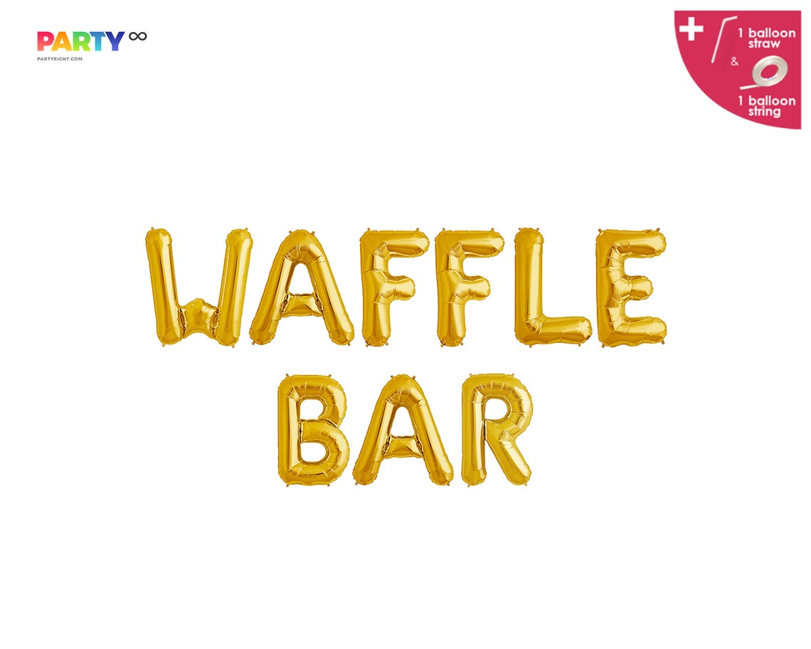 Waffle Bar Banner Balloon Party Favor Waffle Sweets Station - Etsy