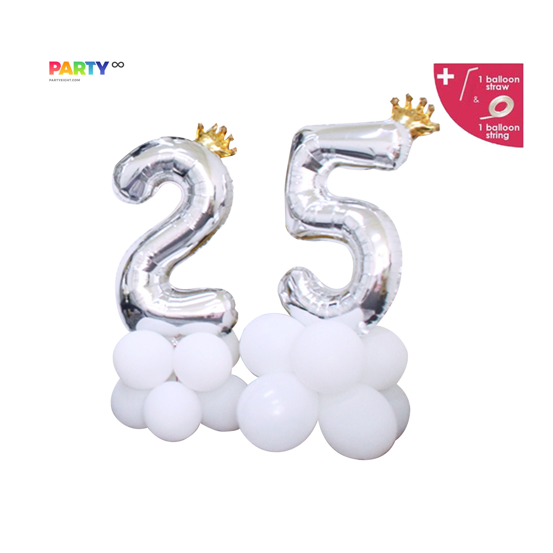 25 Party Balloons for 25th Birthday or Anniversary Number 25 | Etsy