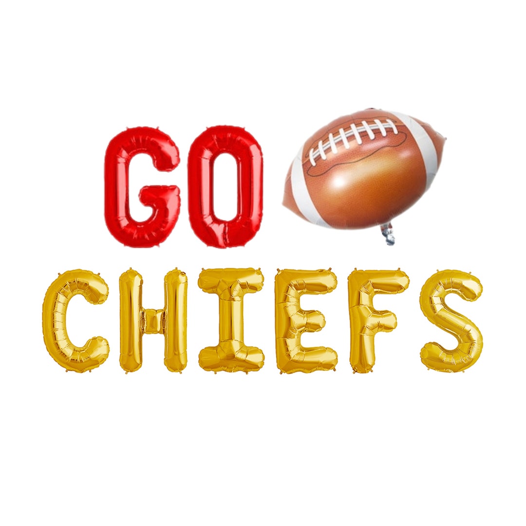 Go Chiefs Balloon Banner Superbowl Party Decor Kansas City Chiefs Fans ...