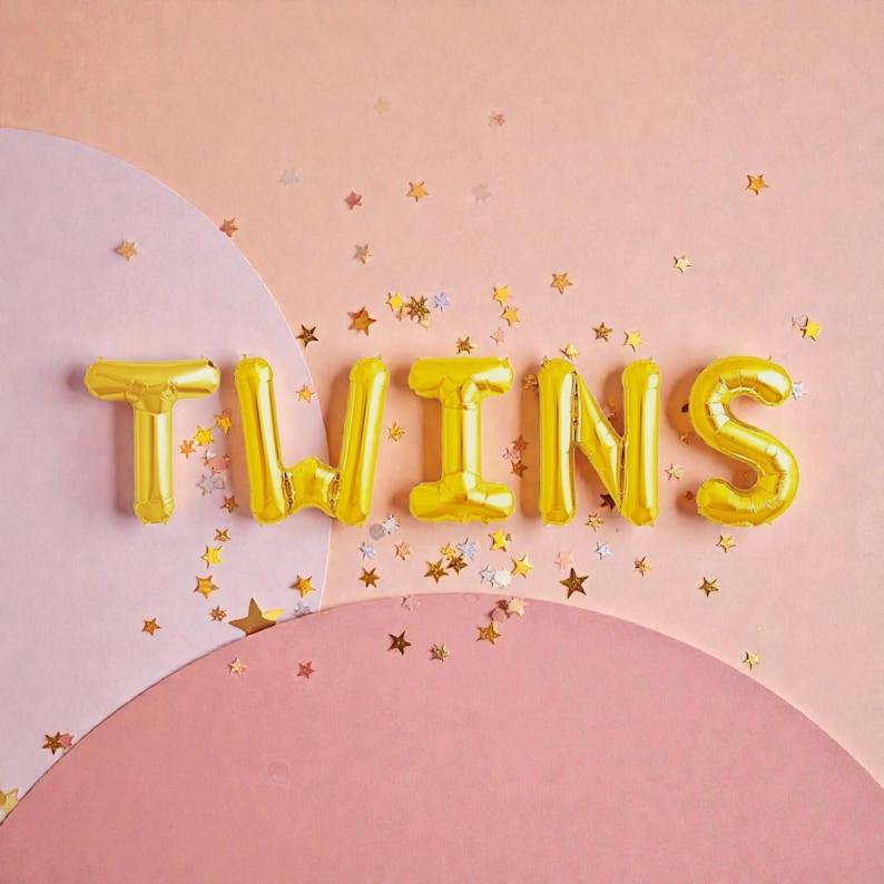 Twins Letter Balloons: Baby Shower Gender Reveal Decor - Etsy