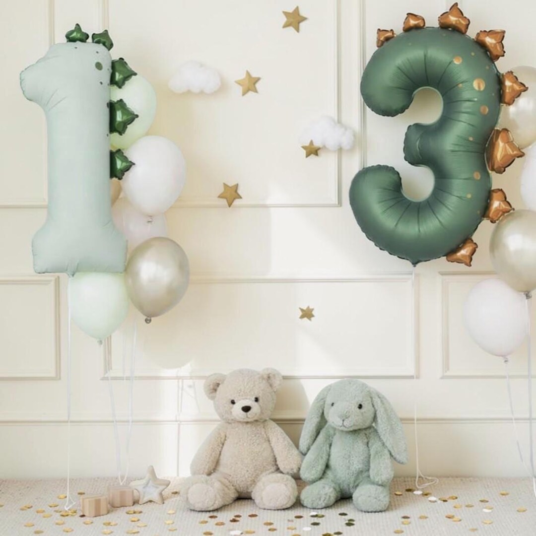Jurassic Dinosaur 36'' Number Balloon: Kids' 1st Birthday Party Decor ...