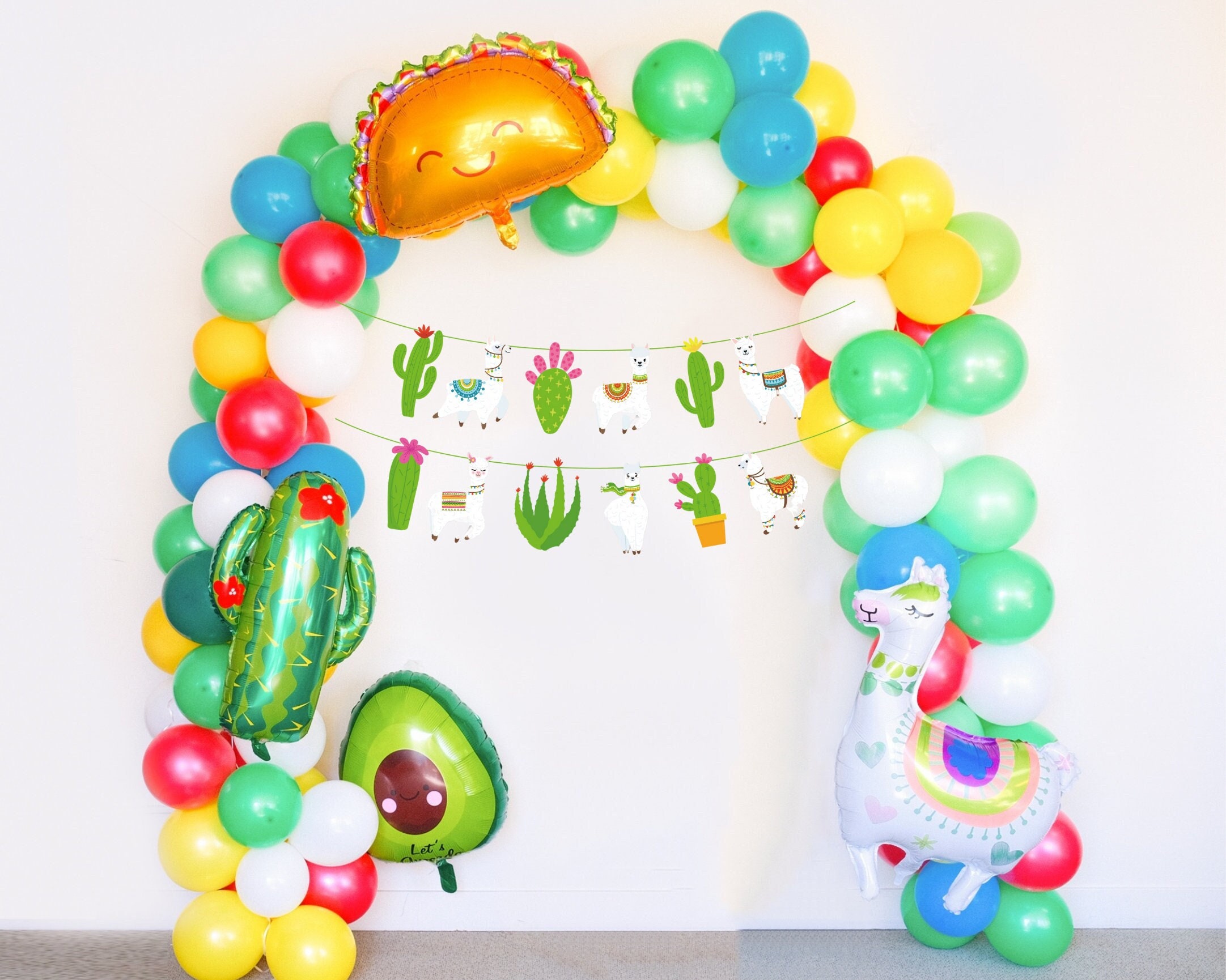 Llama and Cactus Party Bunting Paper Banner: Fiesta Birthday Decor - Etsy
