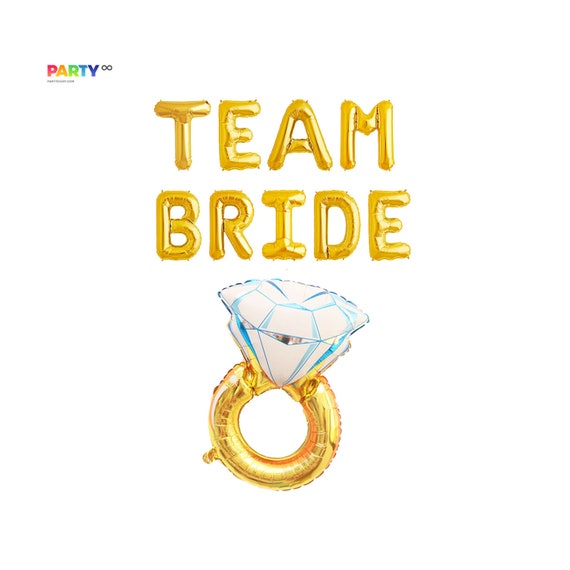 Team Bride Balloon Banner with Diamond Ring Balloon | Bridal Shower ...