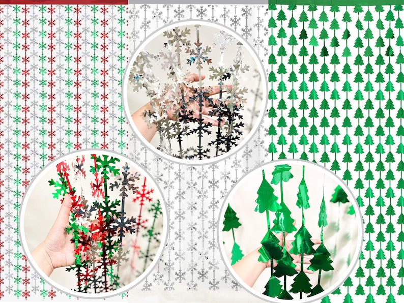 Christmas Tree Streamer Fringe Curtain Backdrop Winter - Etsy