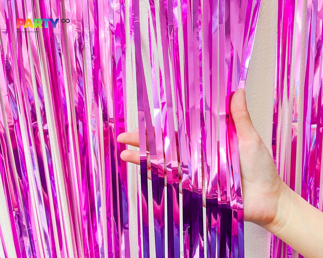 Hot Pink Fringe Streamer Backdrop: Photo Booth Curtain (6.6ft X 3.2ft ...